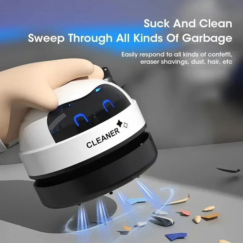 Desk Table Mini Dust Vacuum Cleaner – USB Rechargeable Handheld Desktop ...