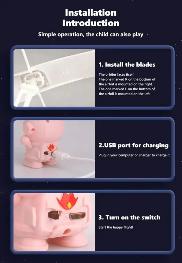 Creative Mini Astronaut Flying Drone Toy – USB Rechargeable Hand ...