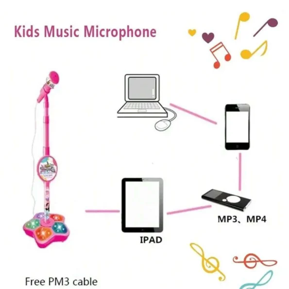 Kids Microphone Stand Toy – Portable Children’s Karaoke Machine with ...