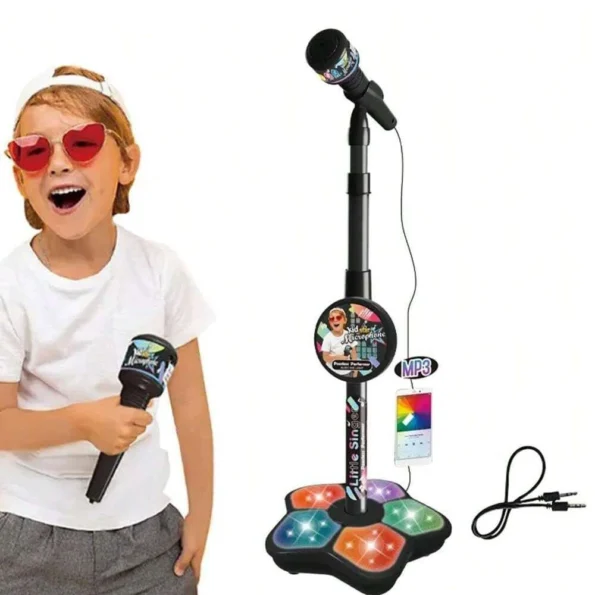 Kids Microphone Stand Toy – Portable Children’s Karaoke Machine with ...