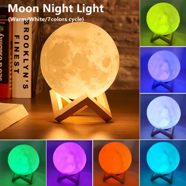 LED Moon Night Light – Galaxy Moon Lamp for Kids Bedroom & Birthday ...