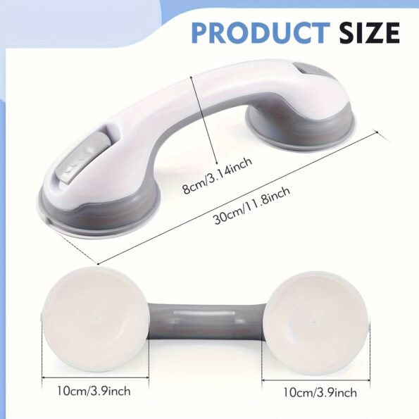 Bathroom Grab Bars Suction Cup (2PCS) – No Drill Shower Safety Handles ...